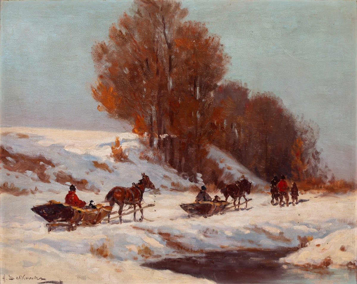 Adam Setkowicz, "Zimowy przejazd" | CONNAISSEUR Kraków - Salon Dzieł Sztuki