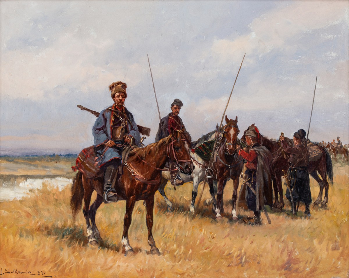 Adam Setkowicz, "Postój kozaków" | CONNAISSEUR Kraków - Salon Dzieł Sztuki
