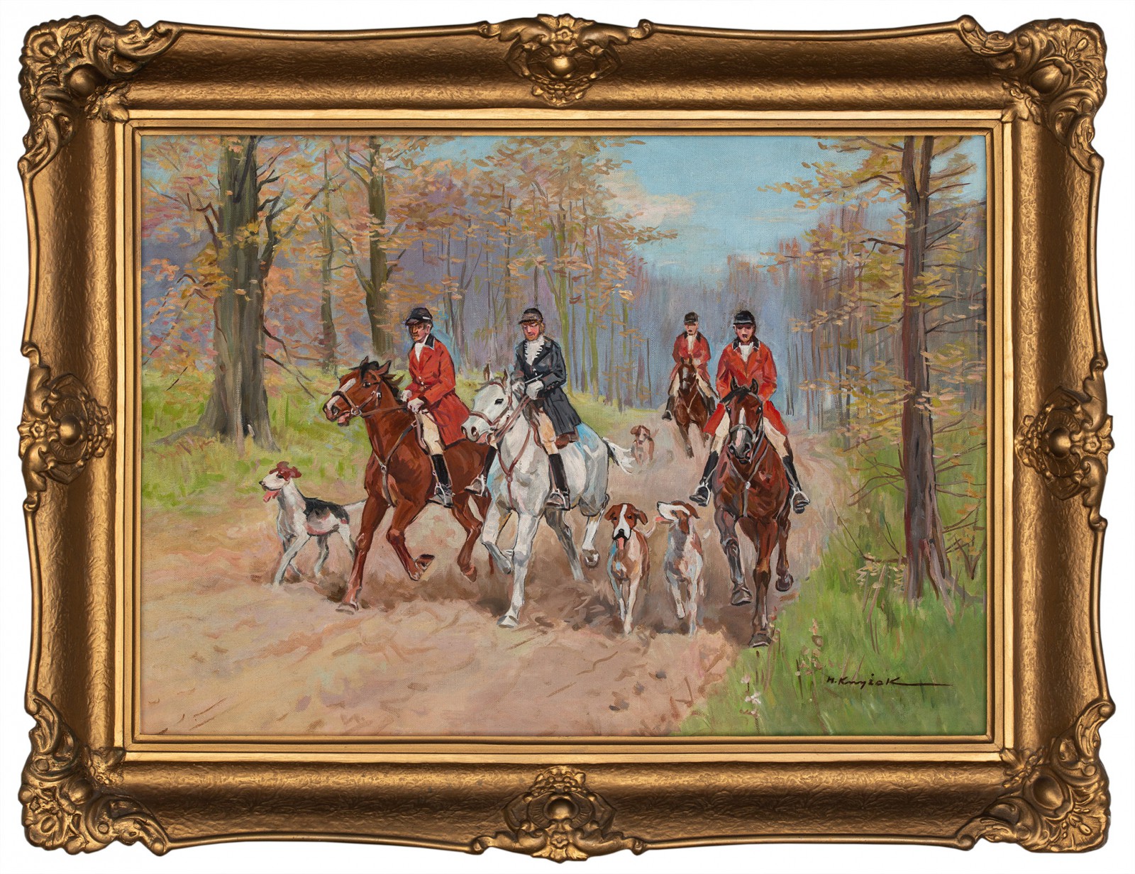 Mieczysław Krzyżak, "Polowanie par force" | CONNAISSEUR Kraków - Salon ...