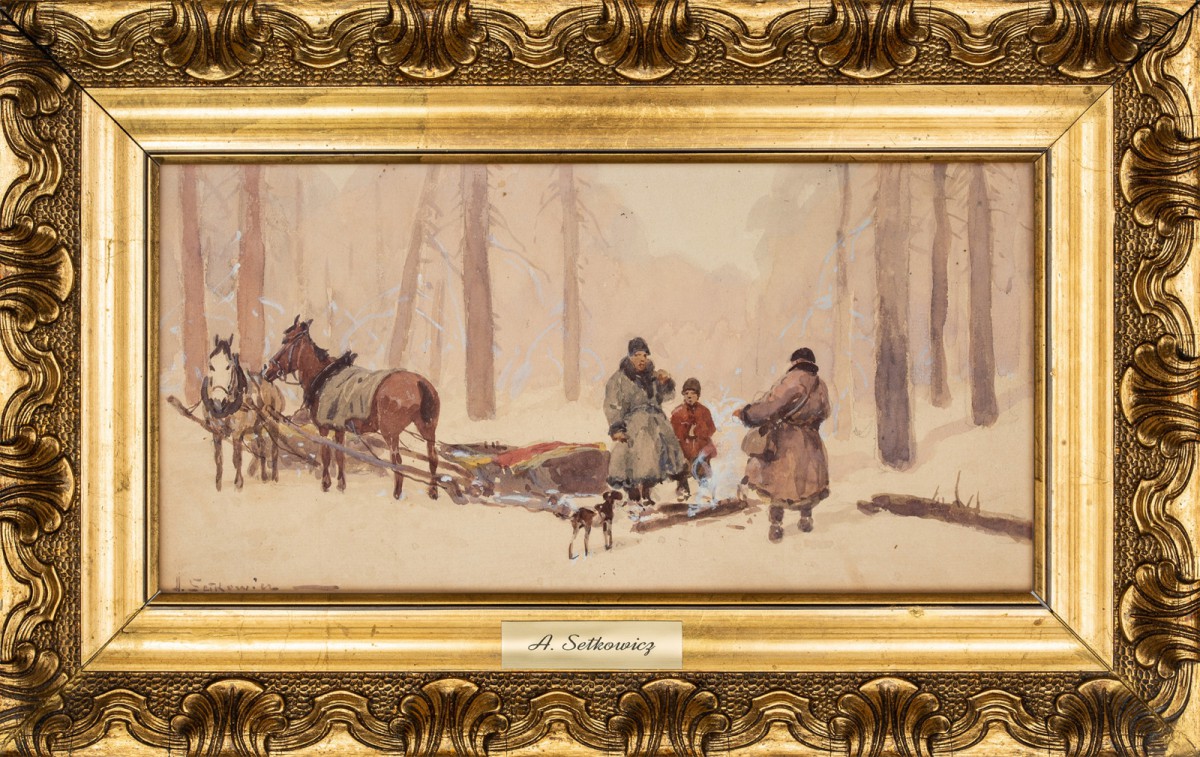 Adam Setkowicz, "Przy ognisku" | CONNAISSEUR Kraków - Salon Dzieł Sztuki