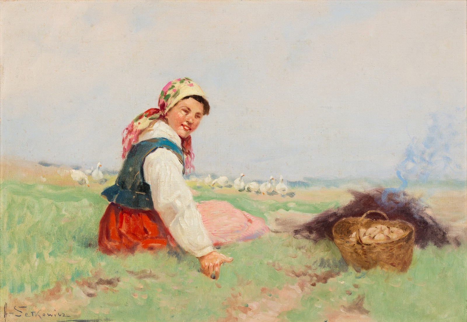 Adam Setkowicz, "Gęsiarka" | CONNAISSEUR Kraków - Salon Dzieł Sztuki